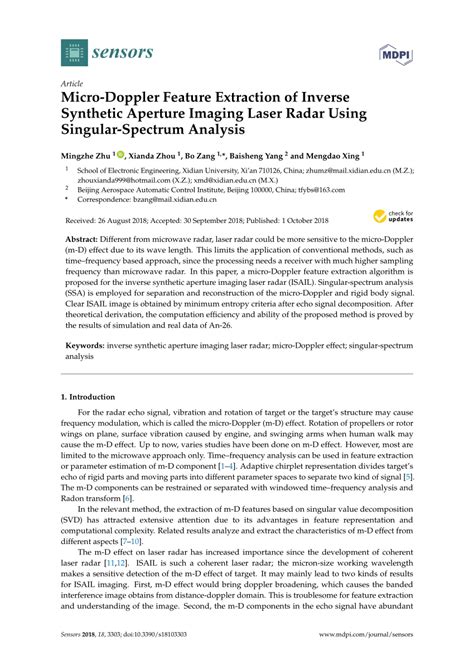Pdf Micro Doppler Feature Extraction Of Inverse Synthetic Aperture Imaging Laser Radar Using