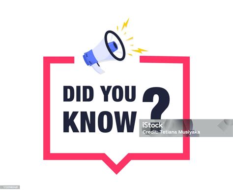 알고 계셨나요 확성기 또는 확성기로 배너 디자인을 알고 계셨습니까 비즈니스 마케팅 및 광고를 위한 배너 디자인 확성기 확성기 흥미로운 사실에 대한 인용문이 있는 로고 디자인