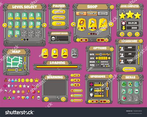 Complete Set Graphical User Interface Gui Stock Vector Royalty Free Shutterstock