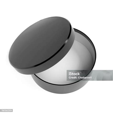 둥근 상자 뚜껑이 있는 검은색 판지 열기 3d 렌더링 일러스트레이션 0명에 대한 스톡 사진 및 기타 이미지 0명 3차원 형태 검은색 Istock