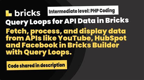 Bricks Builder Query Loop Anything From Any Api Youtube