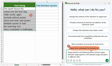 extract text between single or double quotes from cells in excel