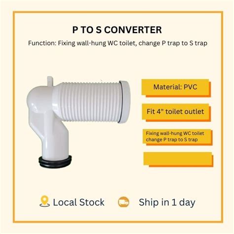 ONE CONNECTOR WC PAN CONNECTOR MODEL P TO S TRAP CONVERTER TOILET BATHROOM Q ONE CONNECTOR