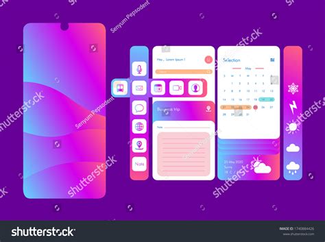 Creative Ui Ux Gui Screens Mobile Stock Vector Royalty Free Shutterstock