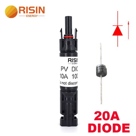 Ready Stocks Risin 30a Solar Sbd Connector Mc4 Type Waterproof Bypass Diode Connector For Solar