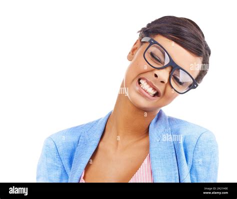 I Think These Glasses Makes Me Look Cute Studio Shot Of A Pretty Young