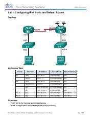 2 2 2 5 Lab Configuring IPv4 Static And Default Routes Lab Configuring IPv4 Static And