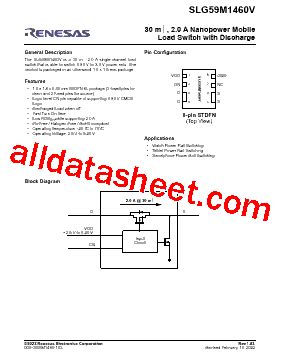 SLG59M1460V Datasheet PDF Renesas Technology Corp