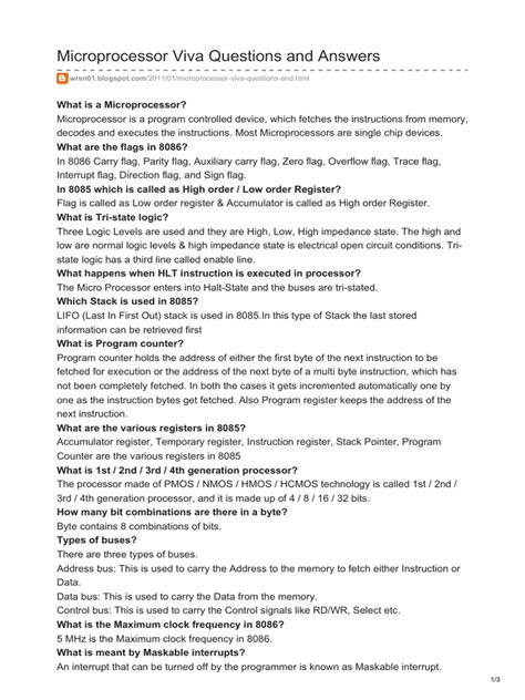 microprocessor viva questions and answers a comprehensive list of common questions asked during