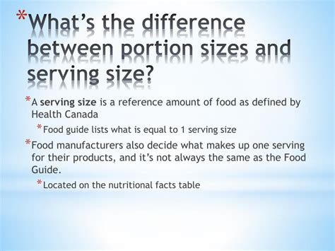 Ppt Portion Sizes And Serving Sizes Powerpoint Presentation Free