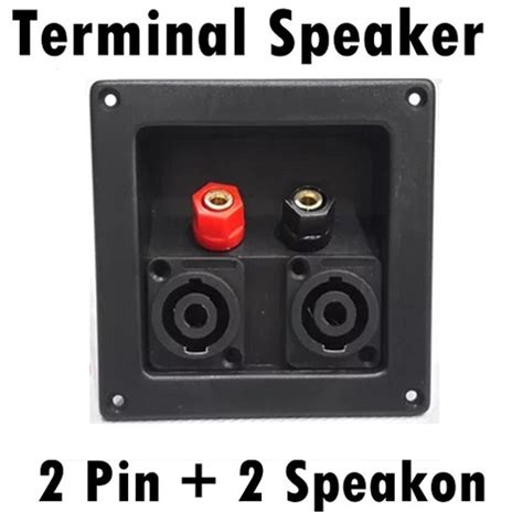 Jual Terminal Box Speaker Plastik Kotak Segi 2 Pin Male Female With Binding Post Speakon