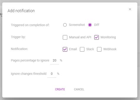 notifications diffy visual testing