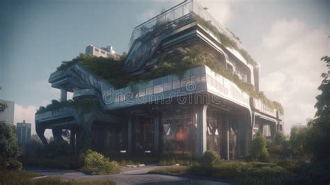 Unreal Engine Brings Cinematic Futuristic Building To Life Stock Illustration Illustration Of