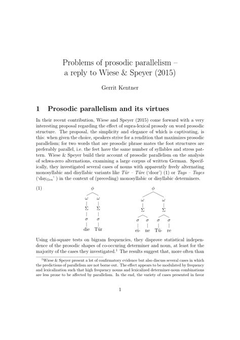 Pdf Problems Of Prosodic Parallelism A Reply To Wiese And Speyer 2015