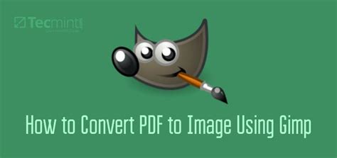 How To Convert PDF To Image Using Gimp