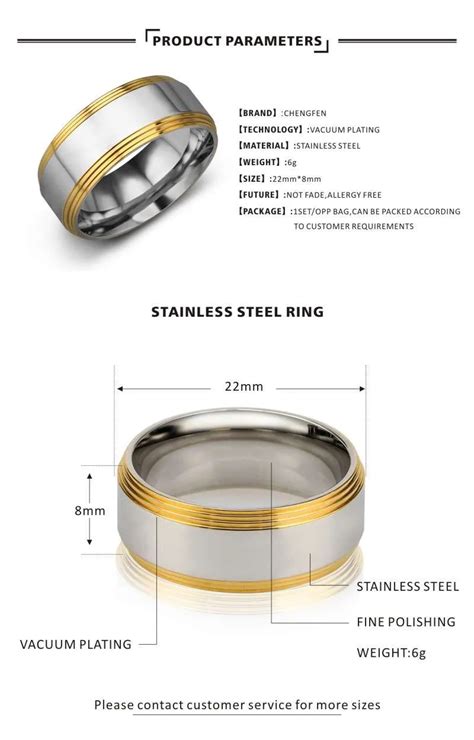 Stainless Steel Mens Gold Plated Ring Cf Jewelry