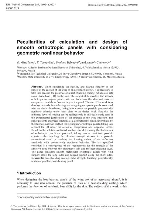 Pdf Peculiarities Of Calculation And Design Of Smooth Orthotropic