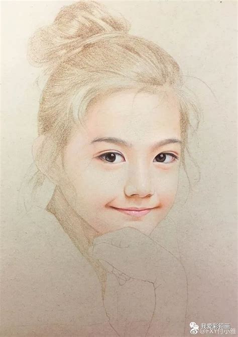 彩铅人物手绘一个小美女