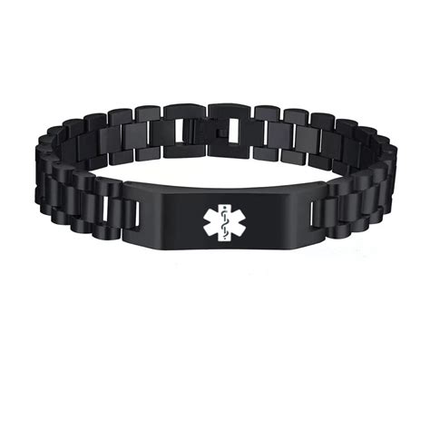 2024 Newest Golden Mens Medical Id Bracelets Idb24065g Medical Id