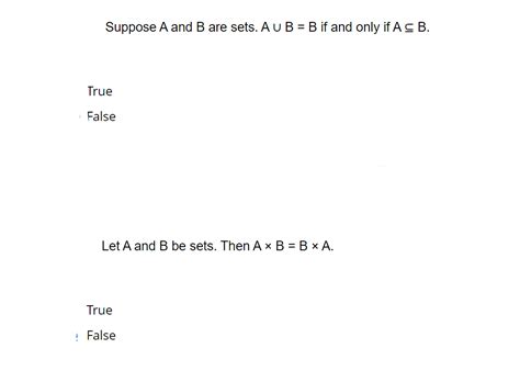 Solved Suppose A And B Are Sets A U B B If And Only If A Chegg Com