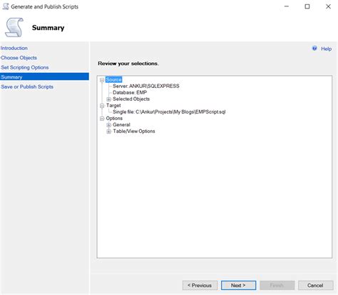 how to generate database scripts in sql server