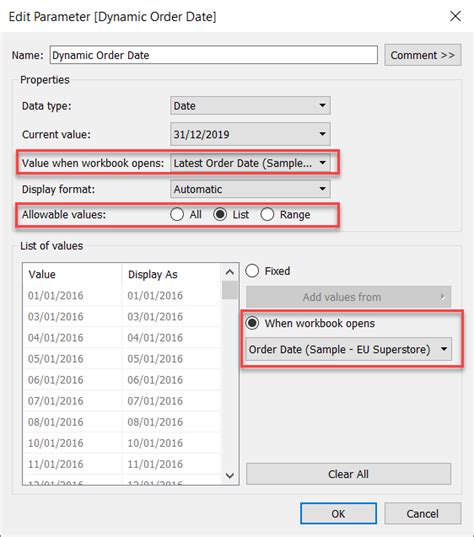 Tableaus Dynamic Parameter Step By Step Guide With Dates