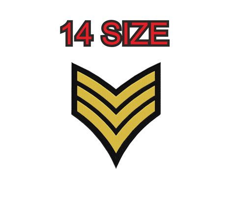Embroidery Design Military Chevron Sergeant Stripes Rank Us Multiple
