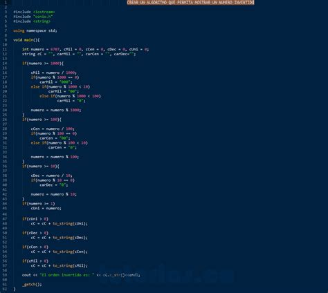 Sentencia If Else Visual C Numero Invertido