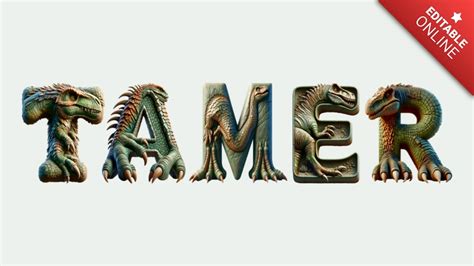 Tamer Dinosaur Font Alphabet Text Effect Generator