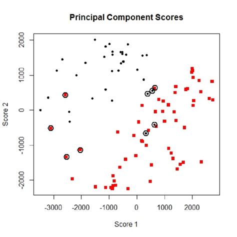 The Circadian Data Projected Onto The First Two Principal Components