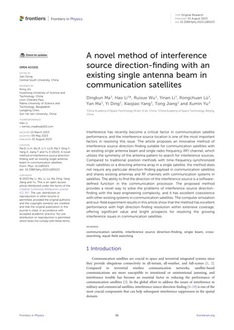 Pdf A Novel Method Of Interference Source Direction Finding With An Existing Single Antenna