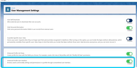 Enable And Disable Enhanced Profile User Interface