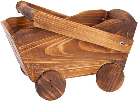 Assr Wooden Small Cart Flower Pot Multifunction Wooden Minecart Planter Ornamental