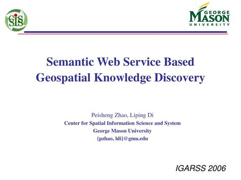 Ppt Semantic Web Service Based Geospatial Knowledge Discovery