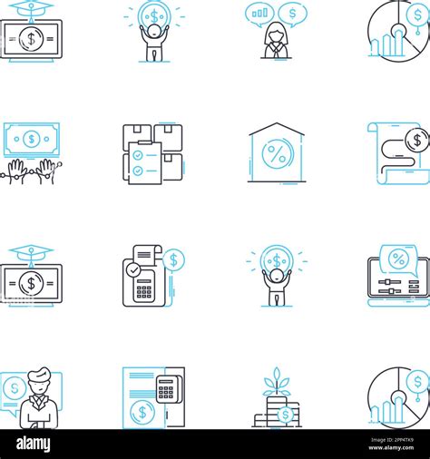Investment Strategy Linear Icons Set Diversification Risk Portfolio Allocation Asset