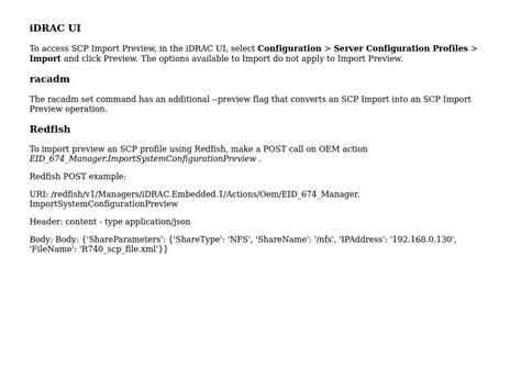Available Interfaces Server Configuration Profiles Reference Guide Dell Technologies Info Hub
