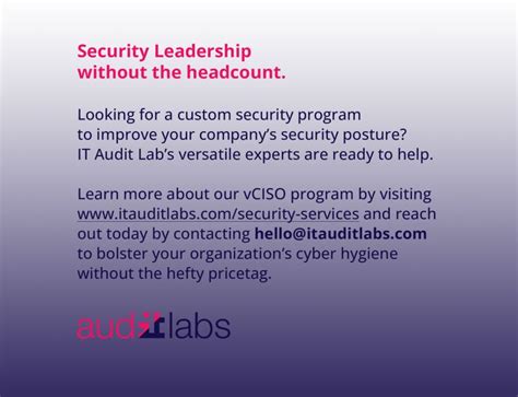 It Audit Labs On Linkedin Itauditlabs Cybersecurity Informationsecurity Staffaug