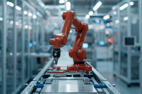 Industrial Robot Arm Working On Assembly Line Stock Illustration Illustration Of Line Tool