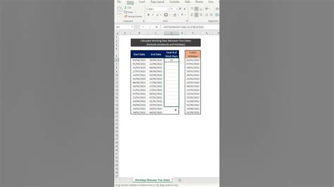 Calculate Working Days Between Two Dates In Excel Excluding Weekends