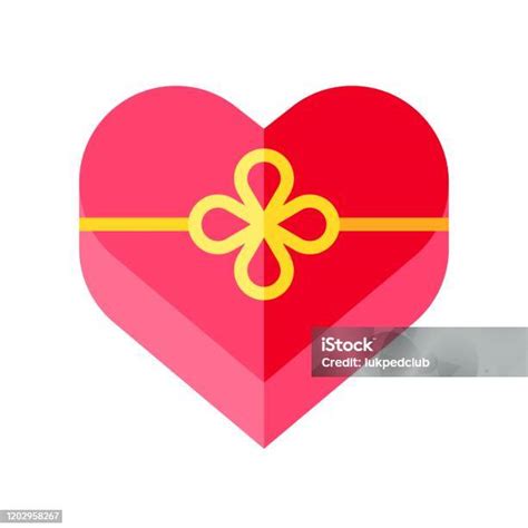 하트 모양의 기프트 박스 벡터 일러스트 플랫 스타일 아이콘 0명에 대한 스톡 벡터 아트 및 기타 이미지 0명 벡터 생일