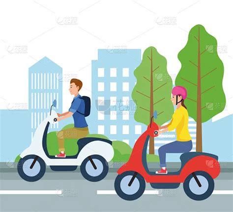 人矢量摩托车交通技术迅速剪贴画绘画插图城市体育比赛素材 花瓣网