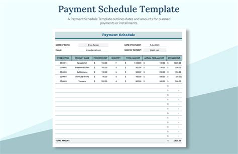 Page Payment Schedule Templates In Excel FREE Download Template Net