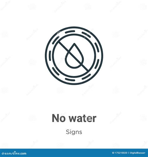 No Water Outline Vector Icon Thin Line Black No Water Icon Flat Vector Simple Element