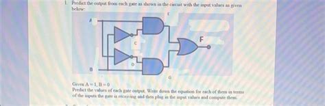 Solved 1 Predict The Output From Each Gate As Shown In The