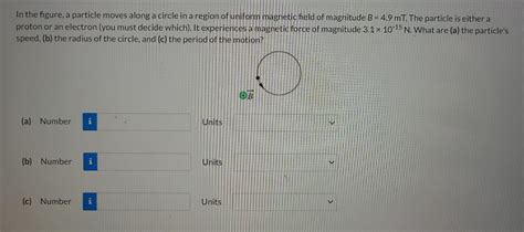 Solved In The Figure A Particle Moves Along A Circle In A Chegg