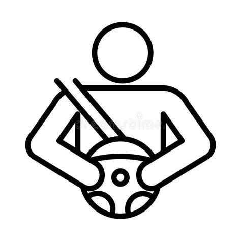 Car Driver Icon Linear Logo Mark In Black And White Stock Vector Car Driver Icon Linear Logo Mark In Black And White Stock Vector