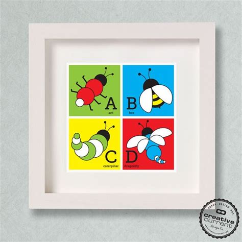 Abcd Insect Print Small Square Image Size By Creativecurrentnz 9 50 Insect Print Print