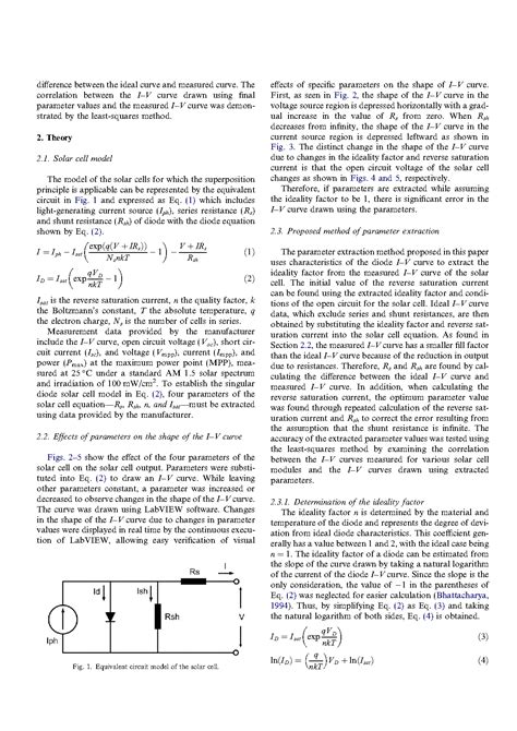 Solution A Novel Parameter Extraction Method For The One Diode Solar