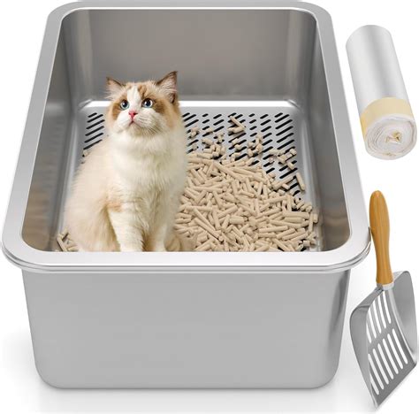 Incomplete Stainless Steel Sifting Litter Box Sifting Cat Litter Box