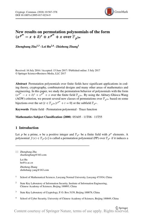 New Results On Permutation Polynomials Of The Form X P M − X δ S X P M X Over 𝔽 P 2m